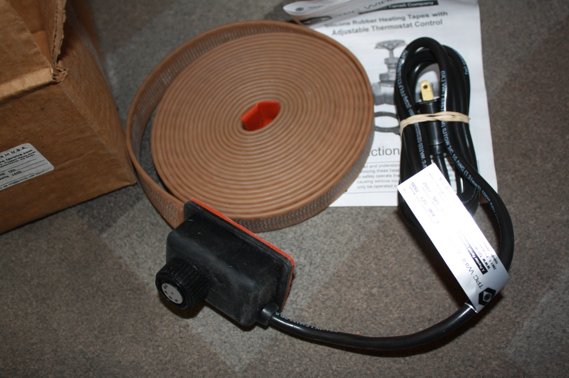 TPC WIRE CABLE TPCHSTAT101020 1440W 20 HEAT TRACE TAPE ADJUSTABLE 